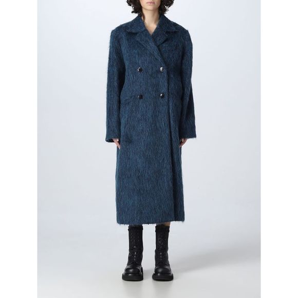 Ganni | Jackets & Coats | Ganni Ganni Coat Woman Blue | Poshmark